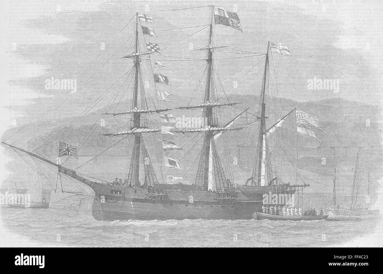 ARCTIC Discovery ship Resolute 1856. Illustrated Times Stock Photo - Alamy