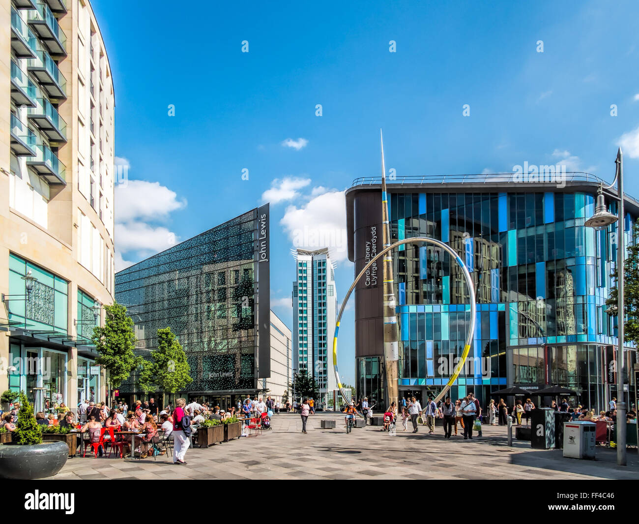 Alliance sculpture Cardiff City Centre Stock Photo - Alamy