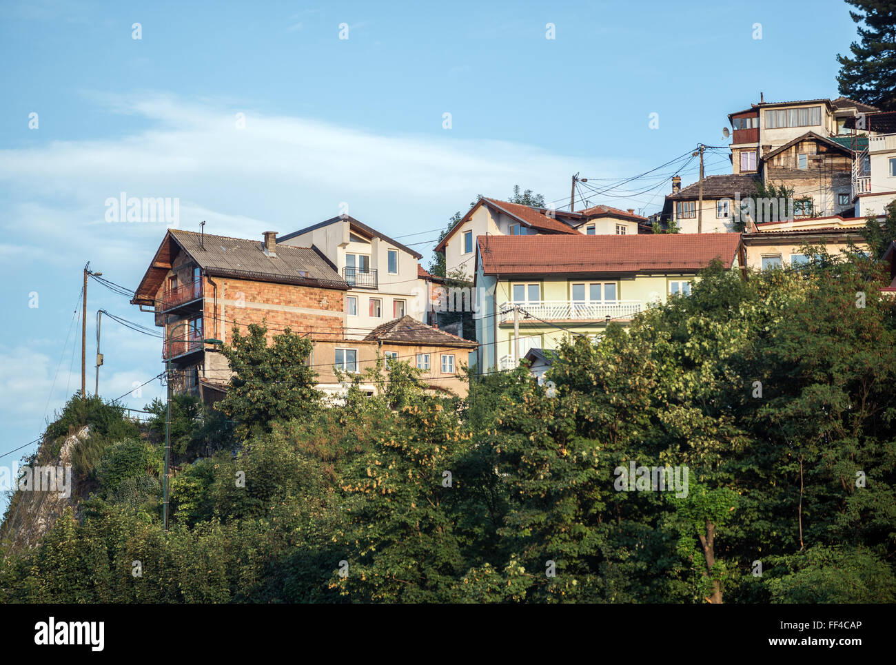 Houses in the Alifakovac district in Sarajevo, Bosnia and Herzegovina ...