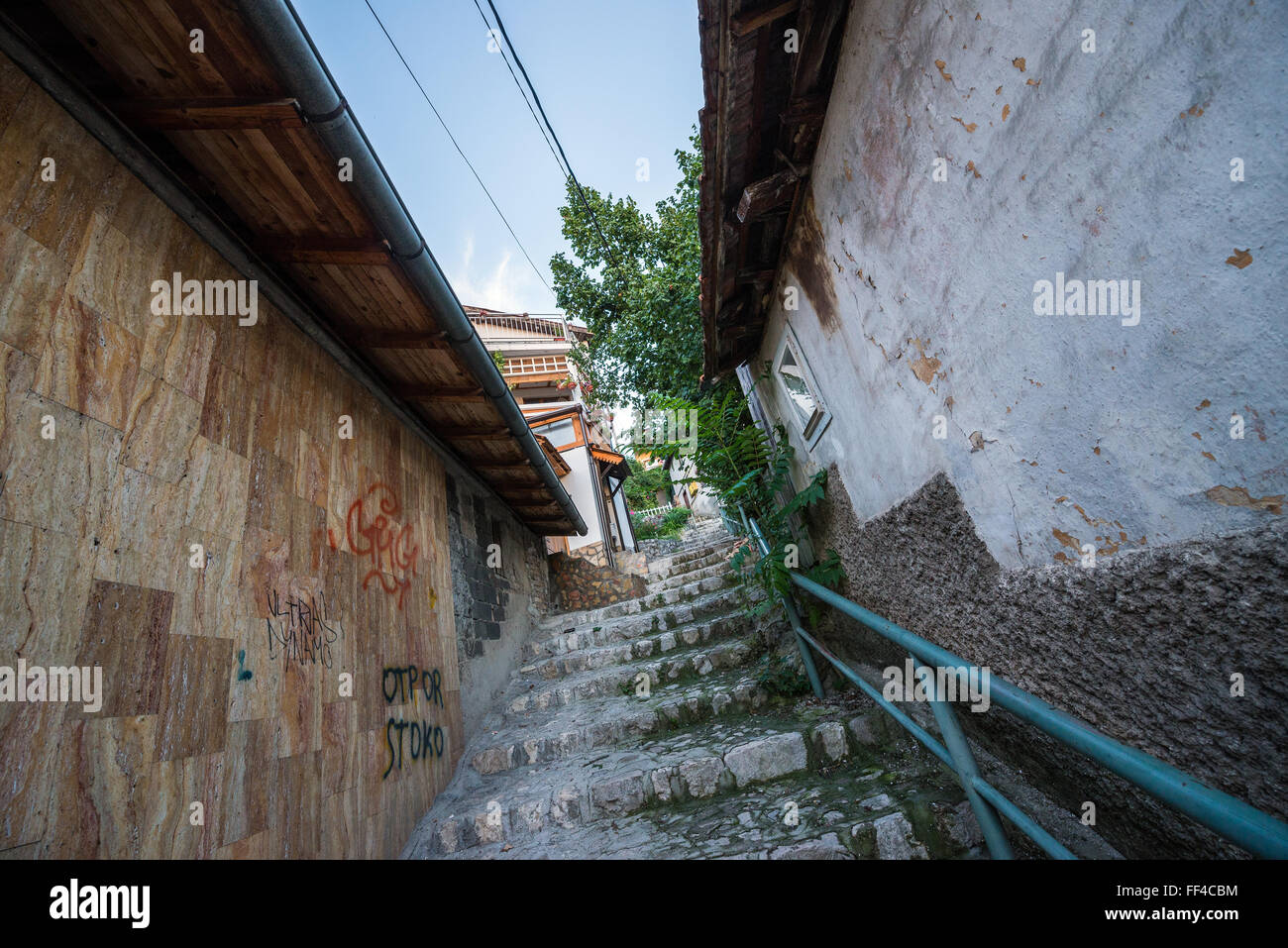 Stairs in Alifakovac district in Sarajevo, Bosnia and Herzegovina Stock ...