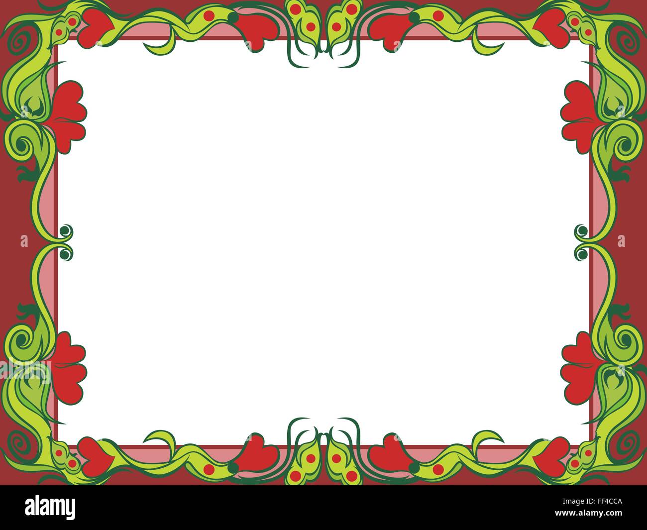 Postcard with floral elements in dim colors, hand drawing vector ...