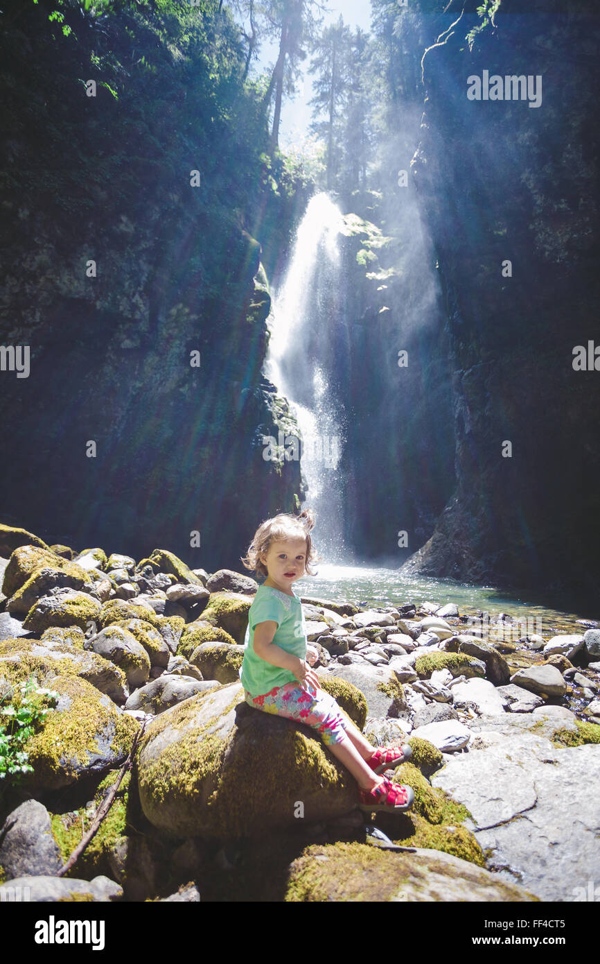 Girl under waterfall hi-res stock photography and images - Alamy