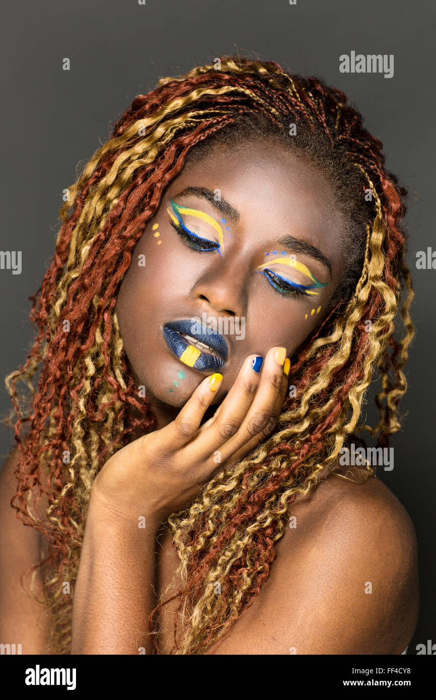 Beauty with african colors hi-res stock photography and images - Alamy