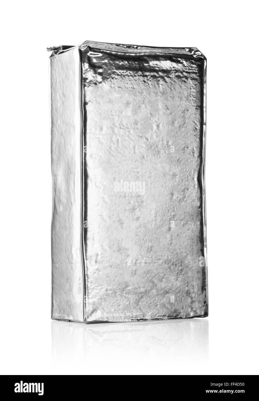 Silver wrapping foil isolated on white background Stock Photo - Alamy
