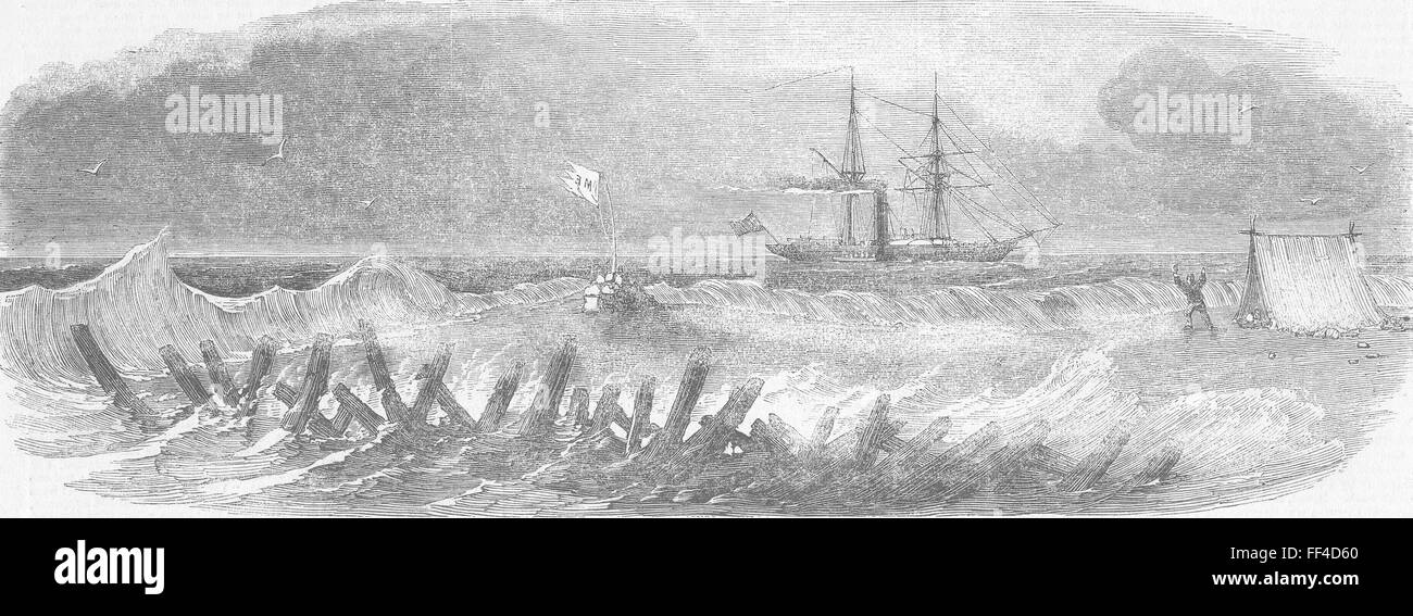 WEST INDIES Alban rescuing crew, Serranilla Bank 1852. Illustrated ...