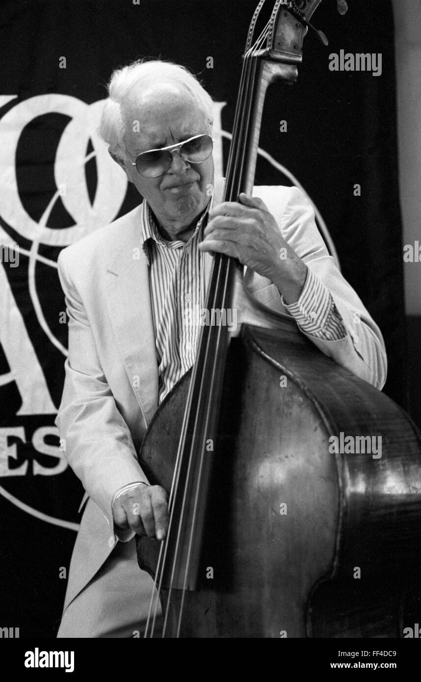 Jazz bassist Bob Haggart, at a concert given as part of the 1982 Kool ...