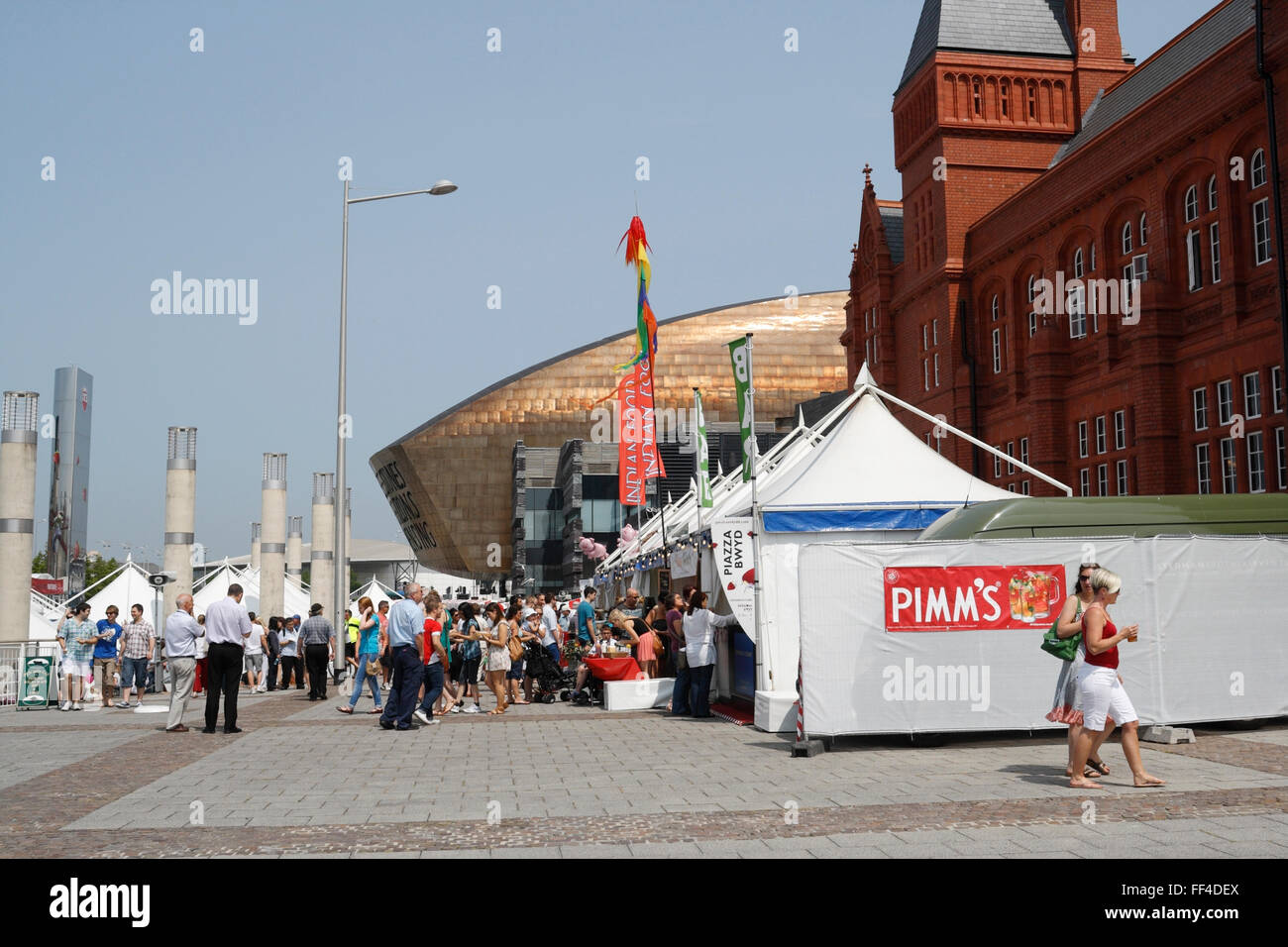 Cardiff Bay summer food and drink fair festival Wales Stock Photo - Alamy