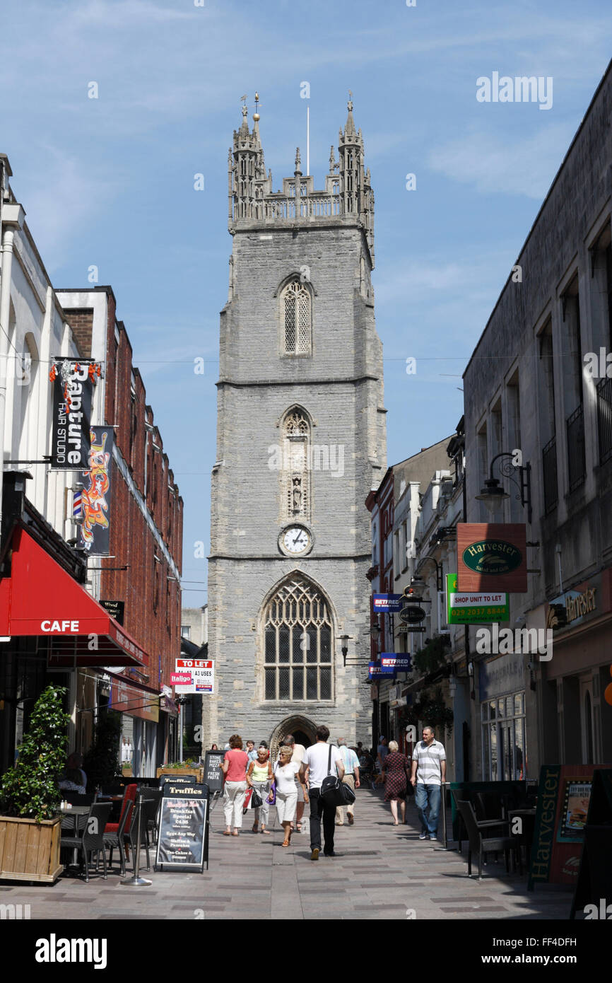 City center with parish church of st john baptist hi-res stock ...