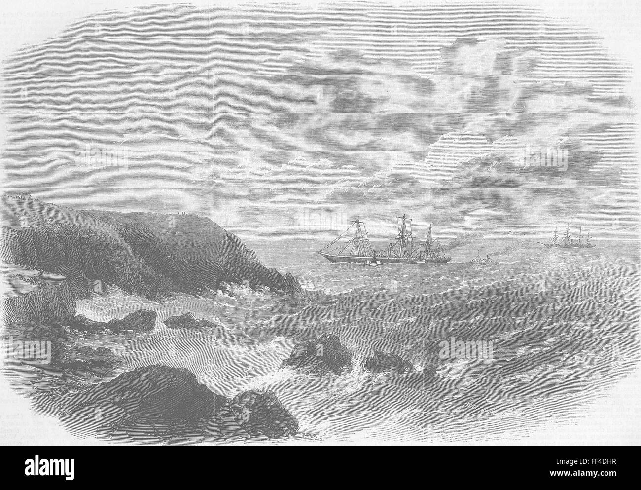 IRELAND Shipwreck, Daunt's Rock, Cobh Harbour 1864. Illustrated London ...