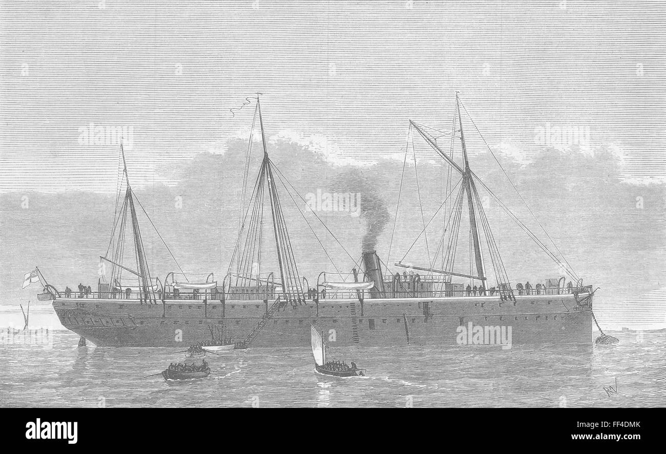 SHIPS H M troop-ship Assistance 1876. Illustrated London News Stock ...