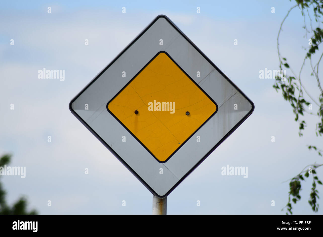 Traffic sign the main road. Signs on the highway Stock Photo - Alamy