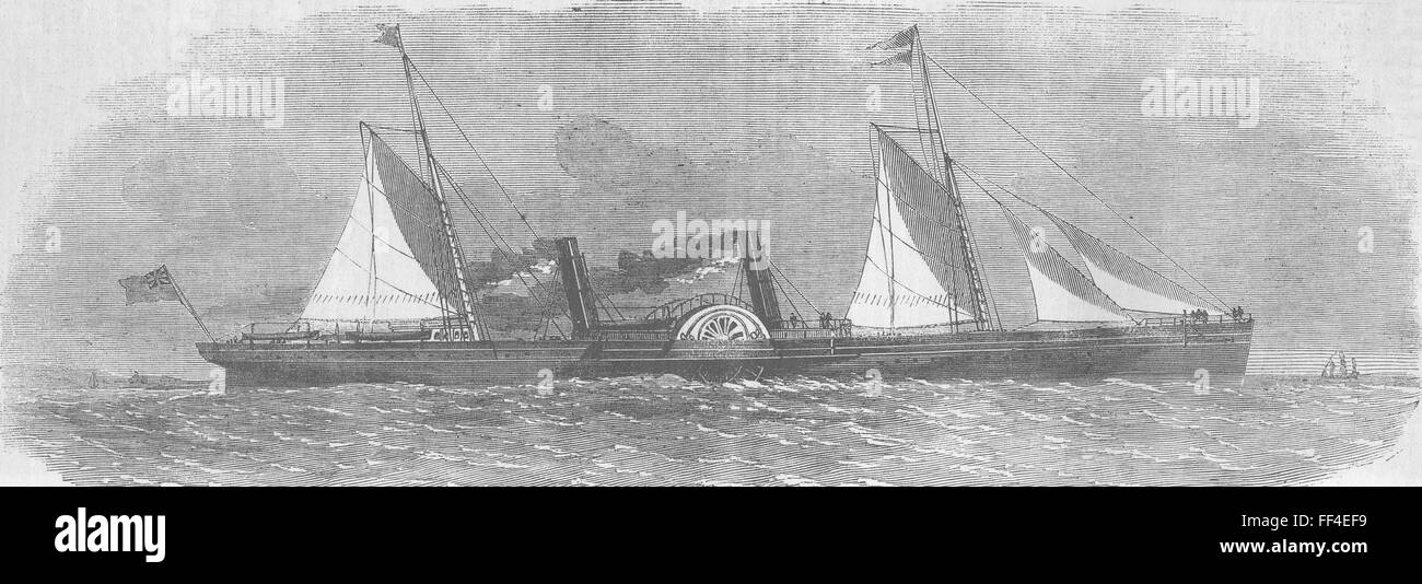 SCOTLAND New Glasgow & Belfast Mail ship 1860. Illustrated London News ...