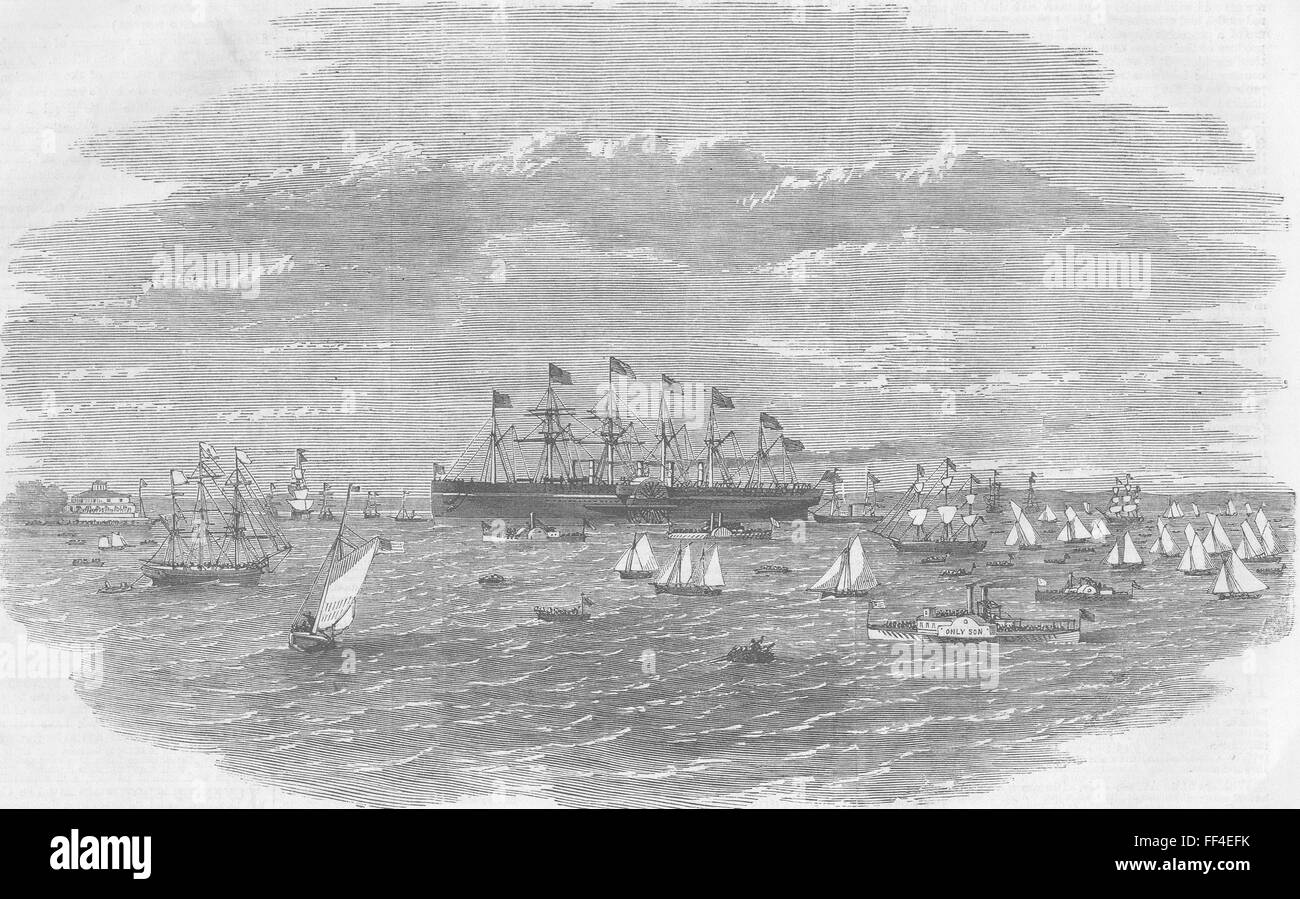 NEW YORK 'Great Eastern' steam ship arrives in New York 1860 ...