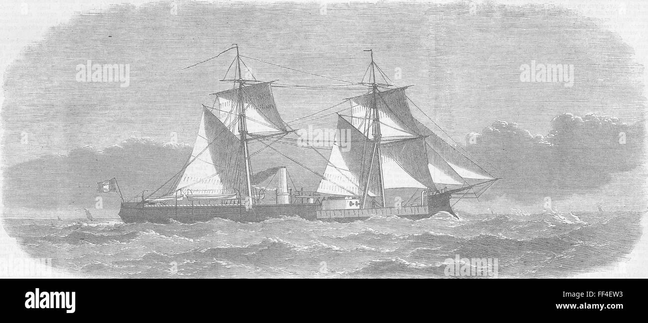LANCS Peruvian ironclad ship Huascar, built, Mersey 1866. Illustrated ...