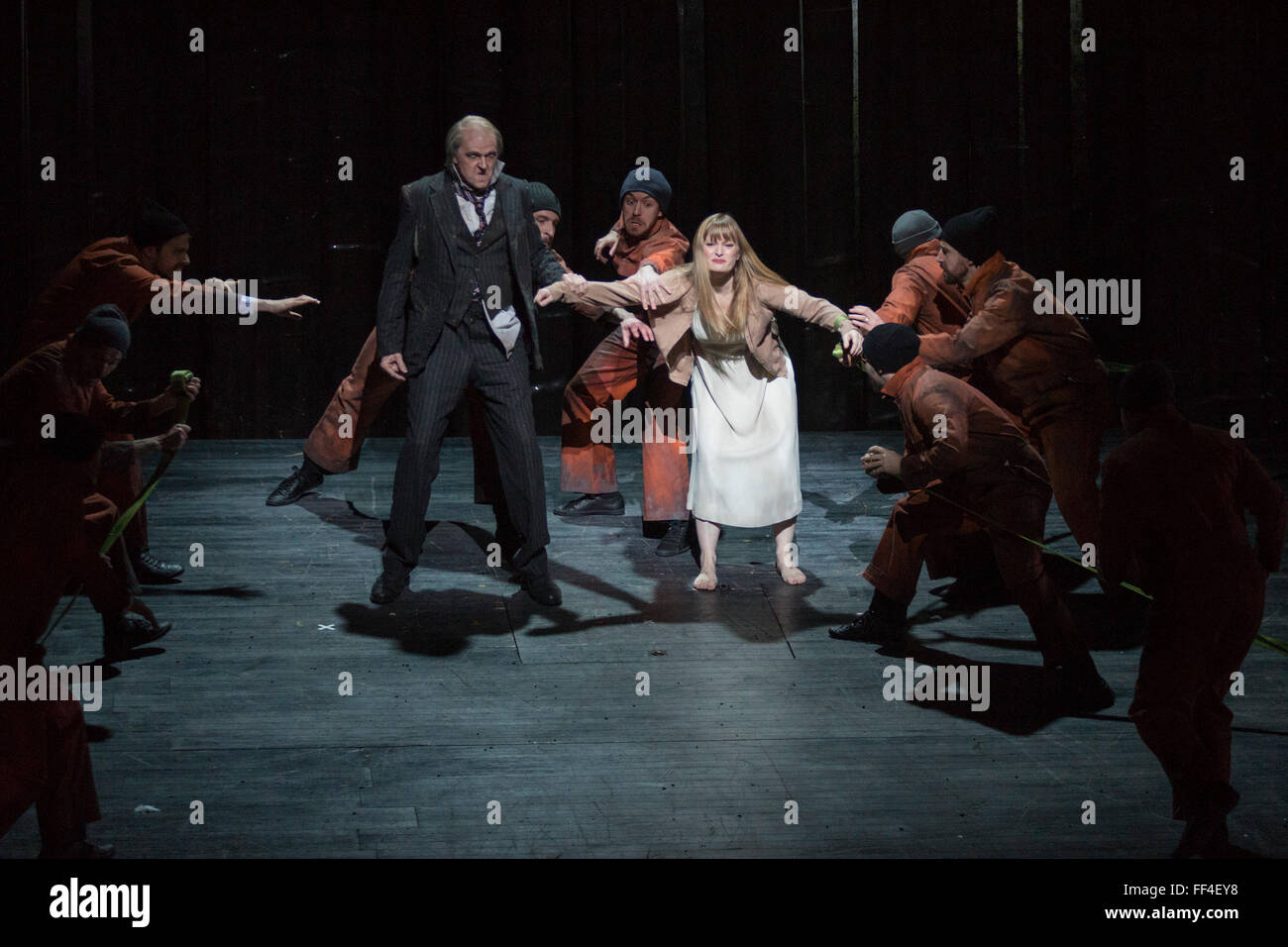 London, UK. 3 February 2016. John Graham-Hall as Monostatos and Lucy ...