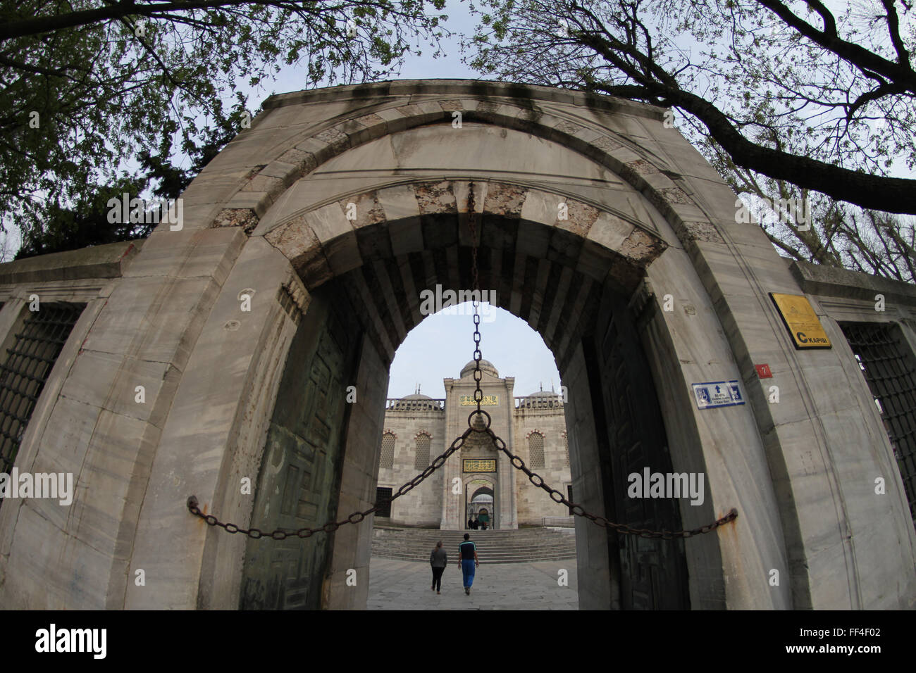 Gate to Blue Mosque Stock Photo - Alamy
