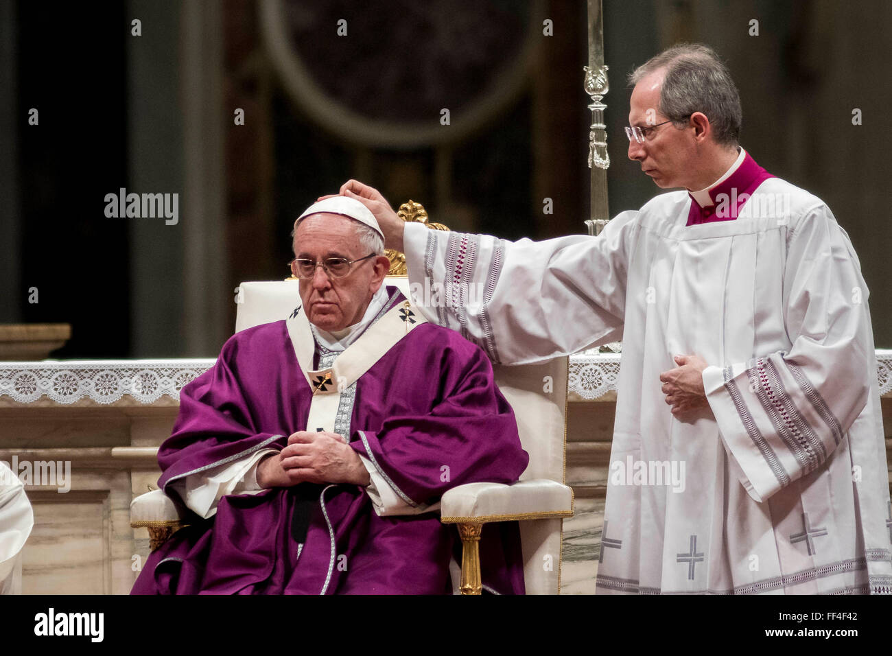 Vatican City, Vatican. 10th Feb, 2016. Pope Francis leads the Ash ...