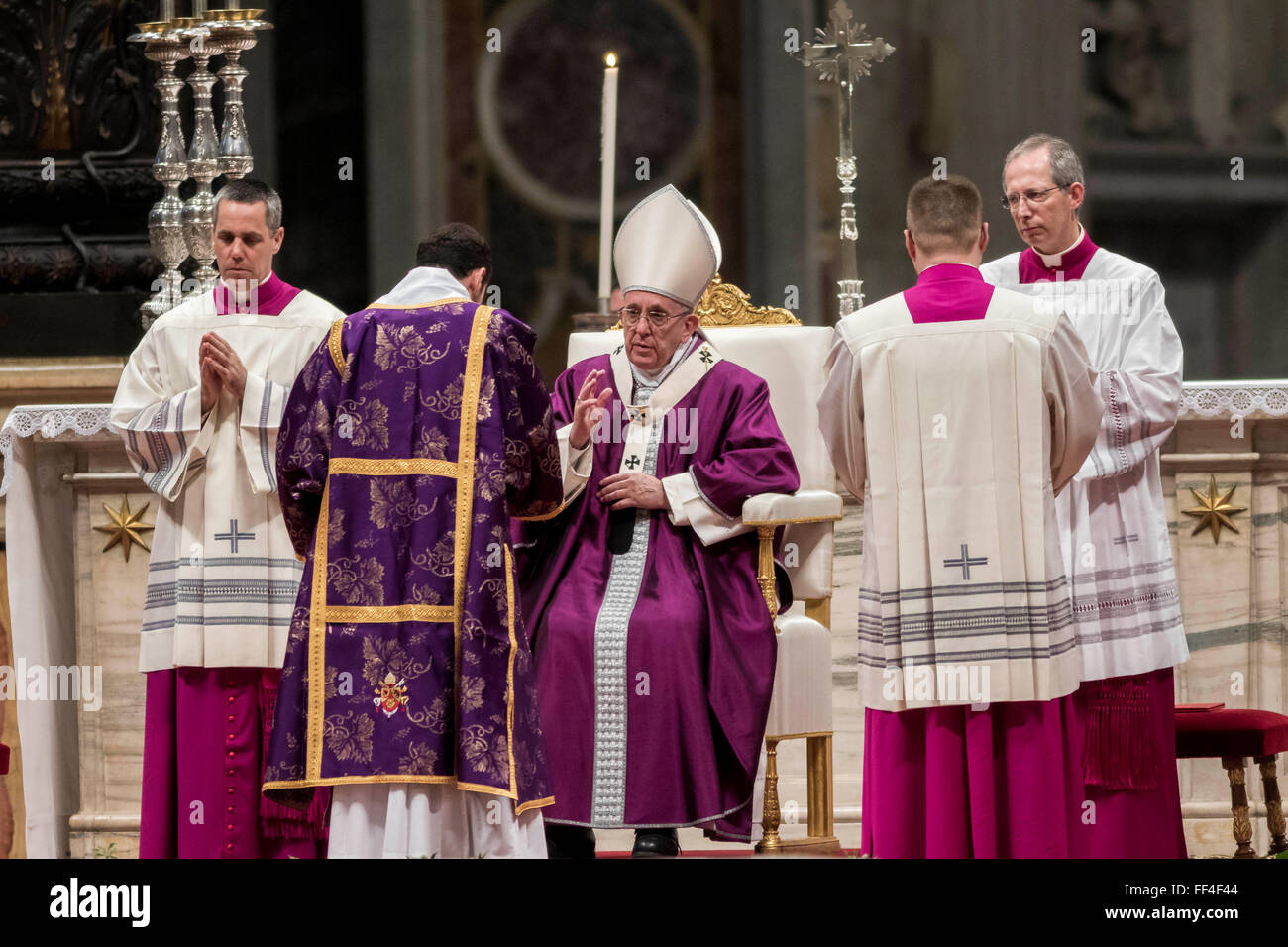 Vatican City, Vatican. 10th Feb, 2016. Pope Francis leads the Ash ...