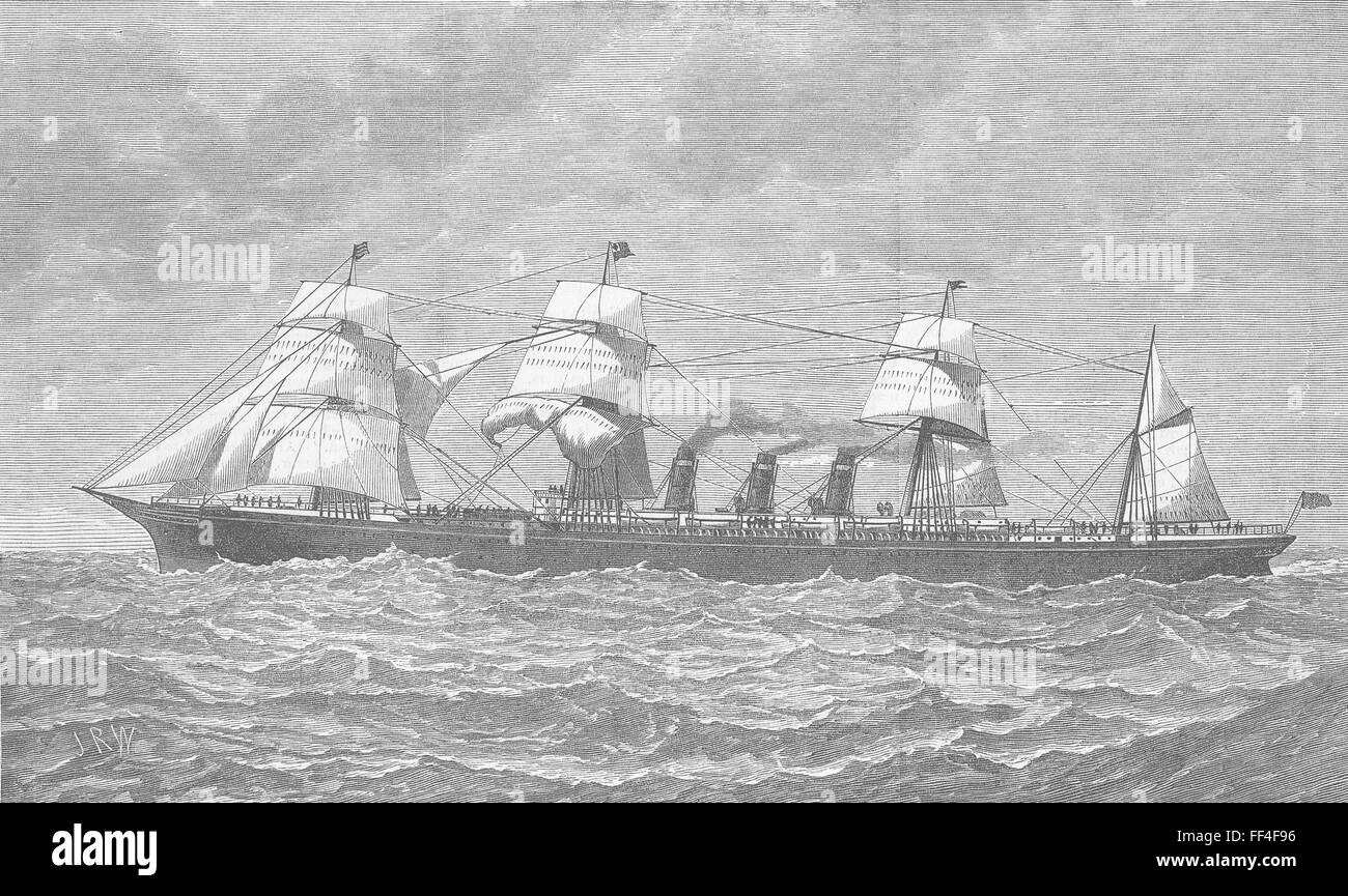 Engraving of ship new york hi-res stock photography and images - Alamy