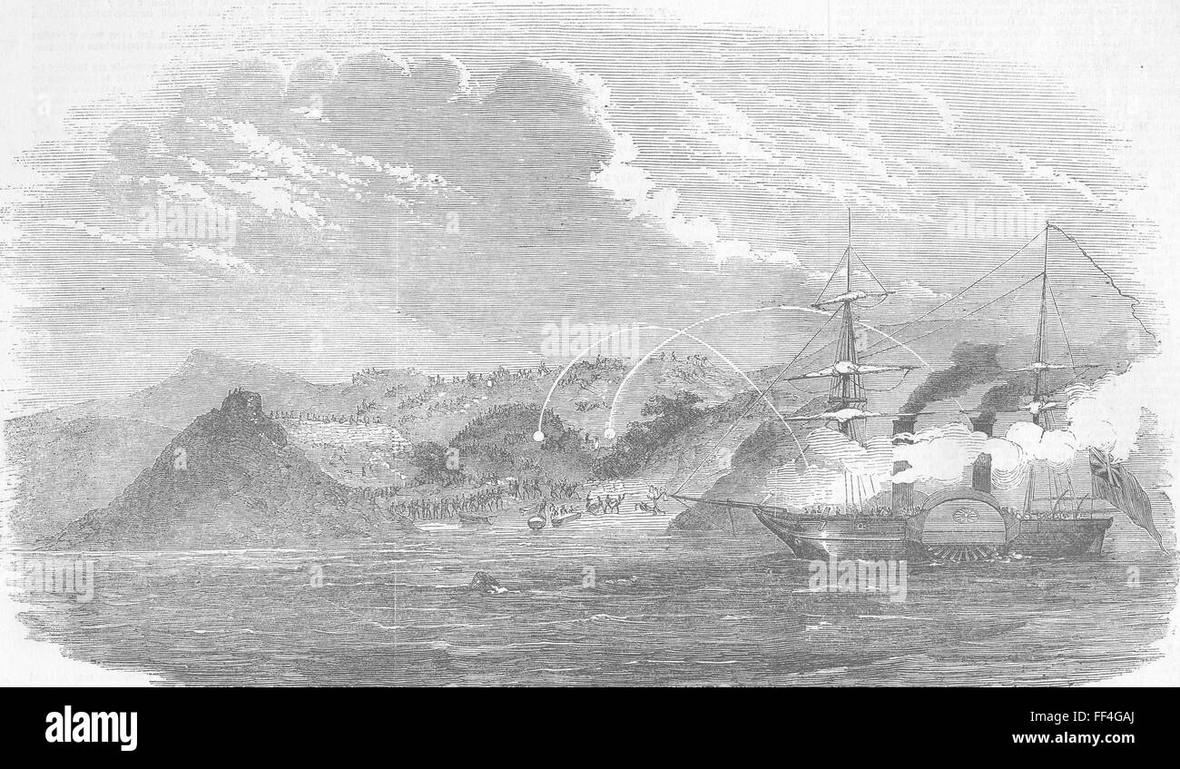 MOROCCO Battle between Royal Navy & Riff pirates 1851. Illustrated ...