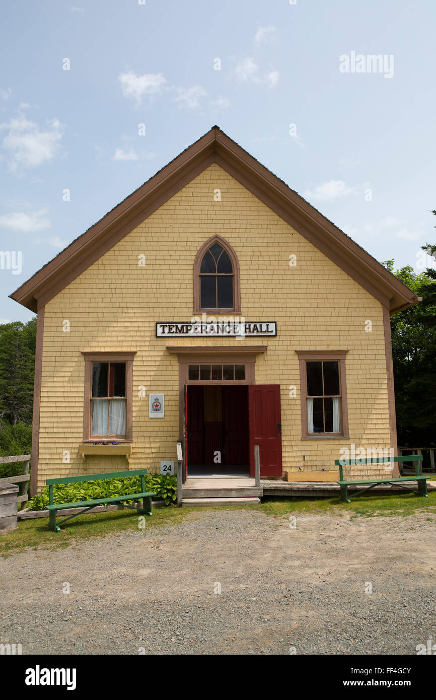 The Temperance Hall at Sherbrooke Village in Nova Scotia, Canada. The ...