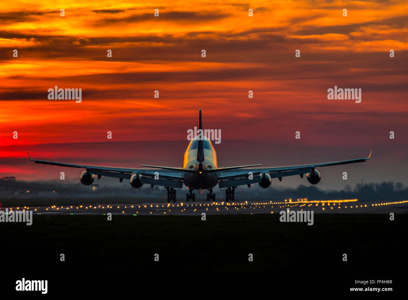Aircraft at Sunrise and Sunset Stock Photo - Alamy
