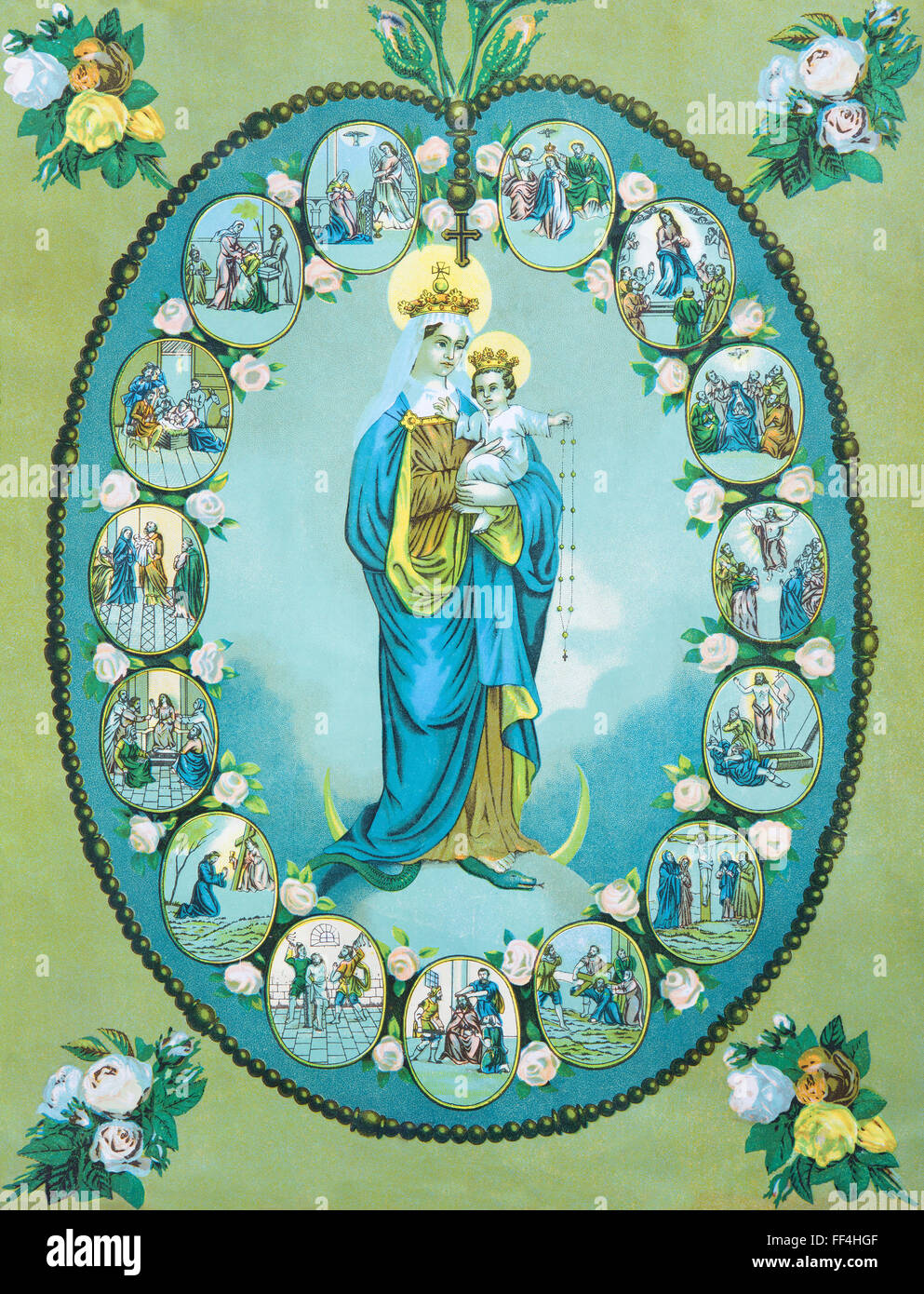 SEBECHLEBY, SLOVAKIA - JULY 27, 2015: Typical catholic image of Virgin ...