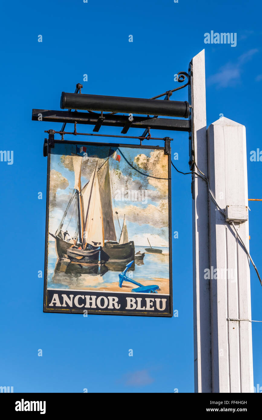 Blue Anchor Pub Sign in Bosham Stock Photo - Alamy