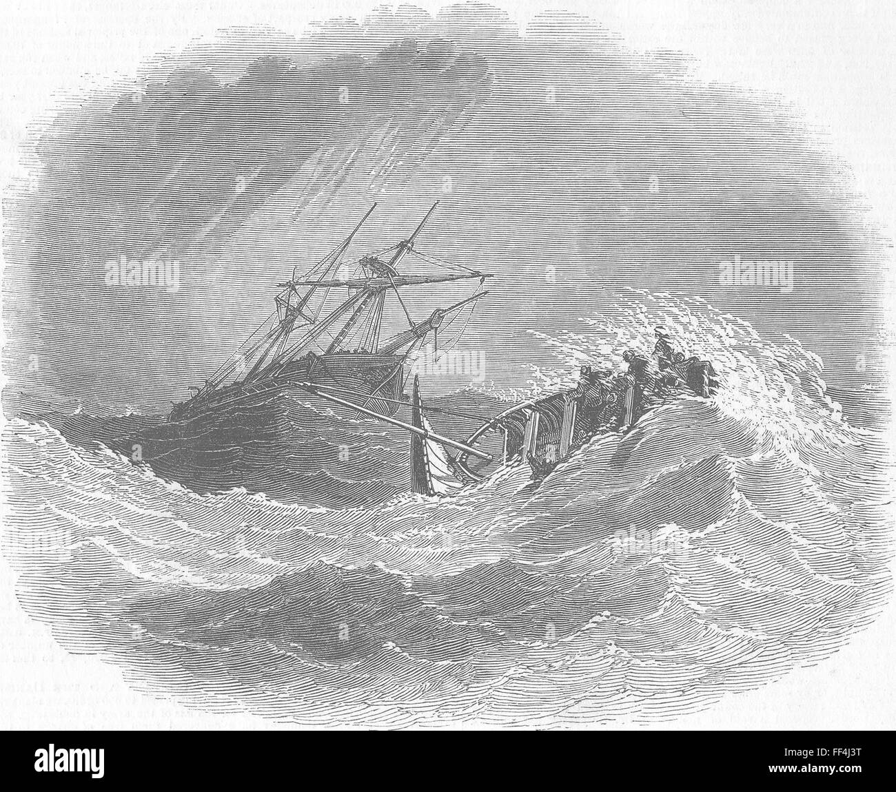 WORTHING Boat disaster & Lalla Rookh, distress 1850. Illustrated London ...