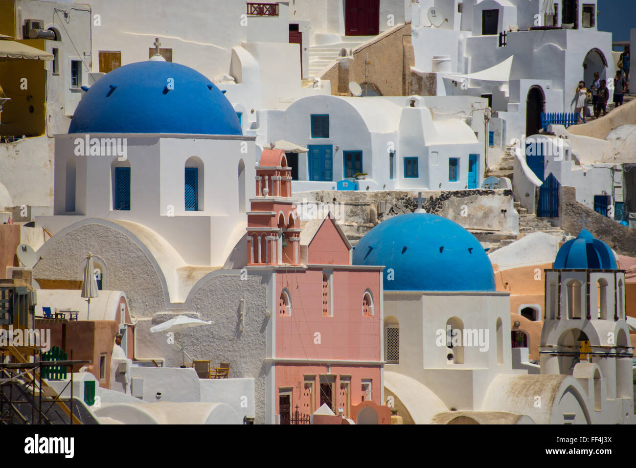 Traditional architecture oia village hi-res stock photography and ...