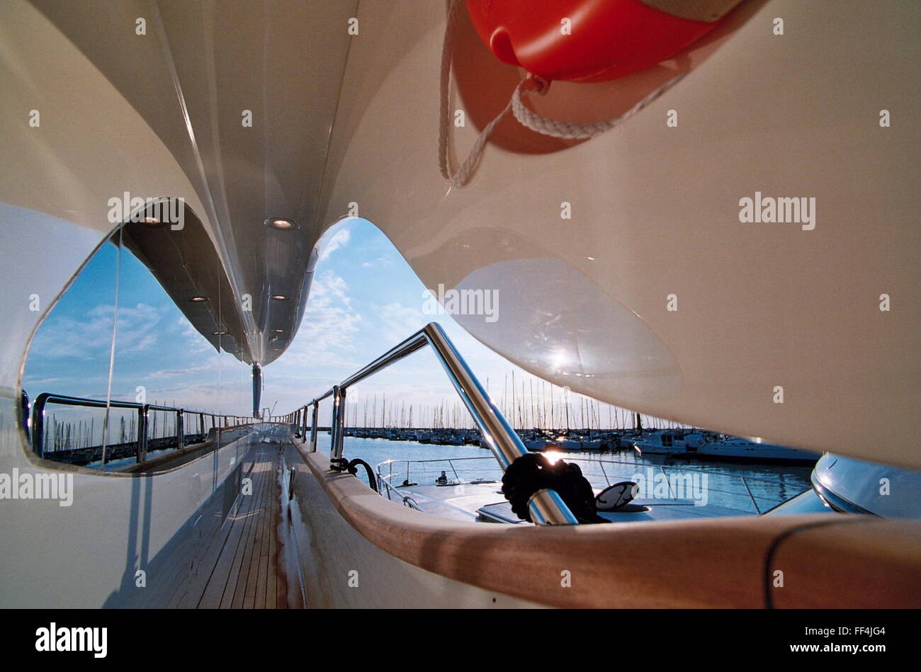 AJANETPHOTO. VIAREGGIO, ITALY. - AZIMUT DESIGN- VIEW ALONG THE MAINDECK ...