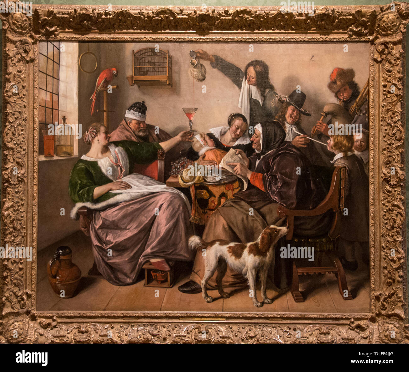 painting 'as the old sing so pipe the young' from jan steen in museum ...
