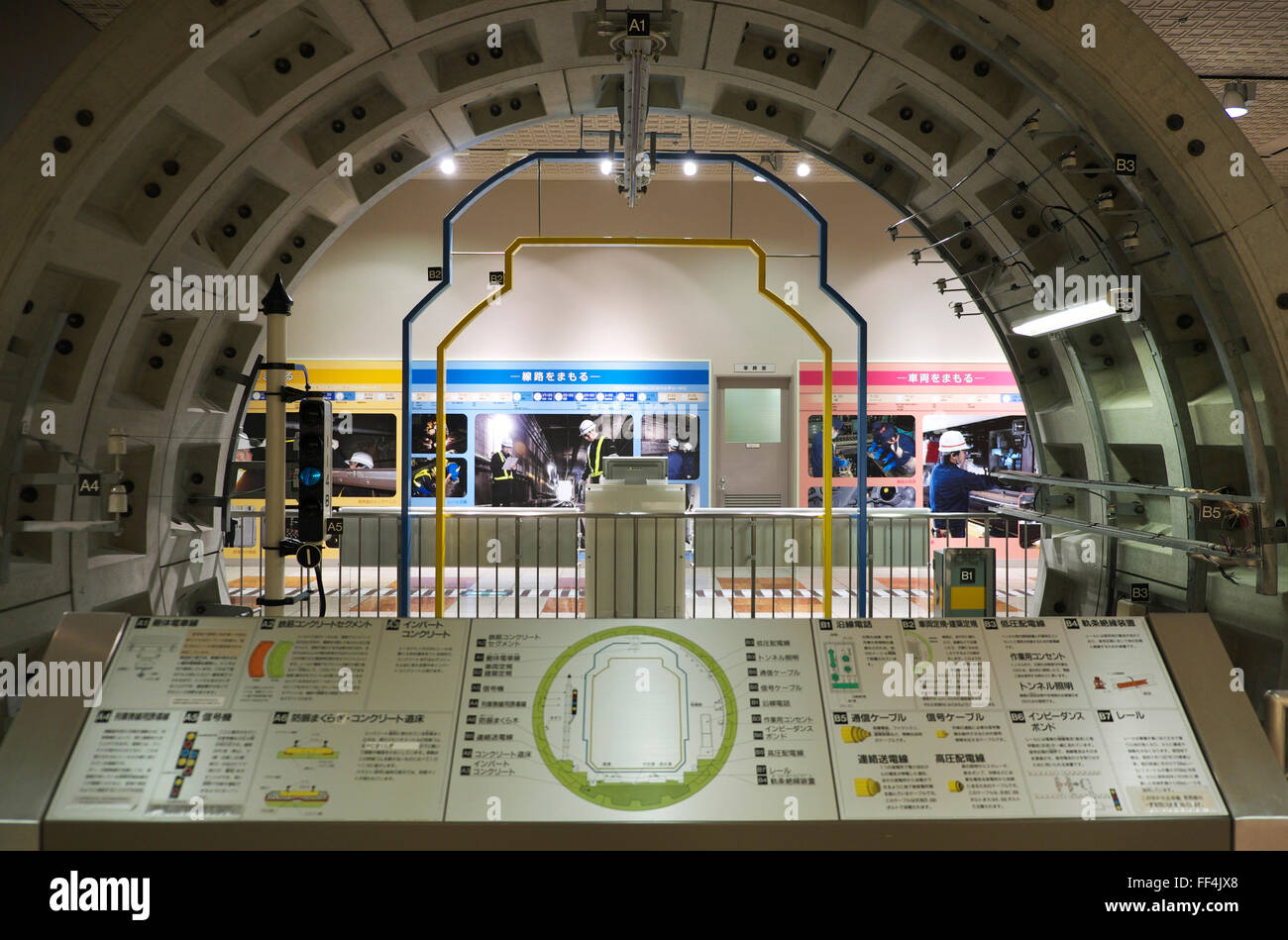 Tunnel replica inside Tokyo Subway Museum Stock Photo - Alamy