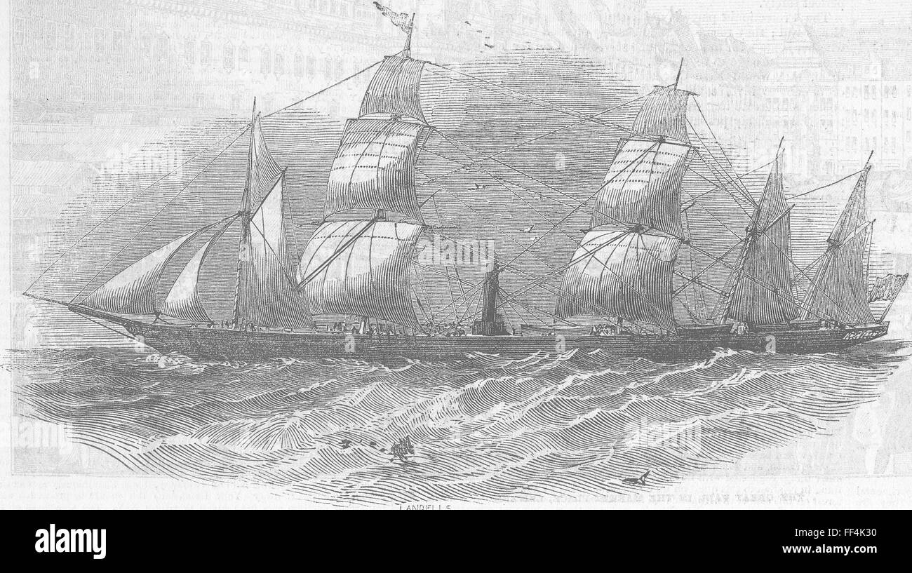 BOATS Gt West Ship, newly rigged 1846. Illustrated London News Stock ...