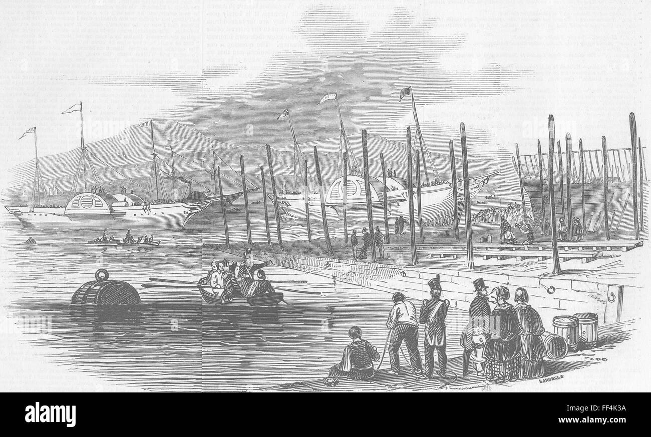 LANCS Double launch ships, Liverpool 1846. Illustrated London News ...