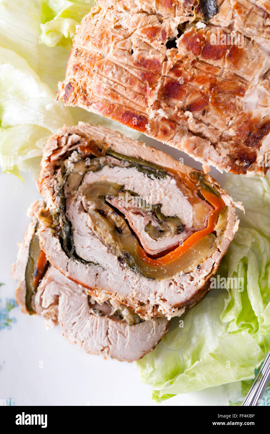 Turkey Roll Detail Stock Photo - Alamy