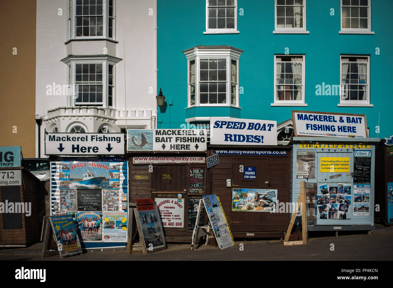 Speed boats and Mackerel Fishing, Tenby, Wales Stock Photo - Alamy