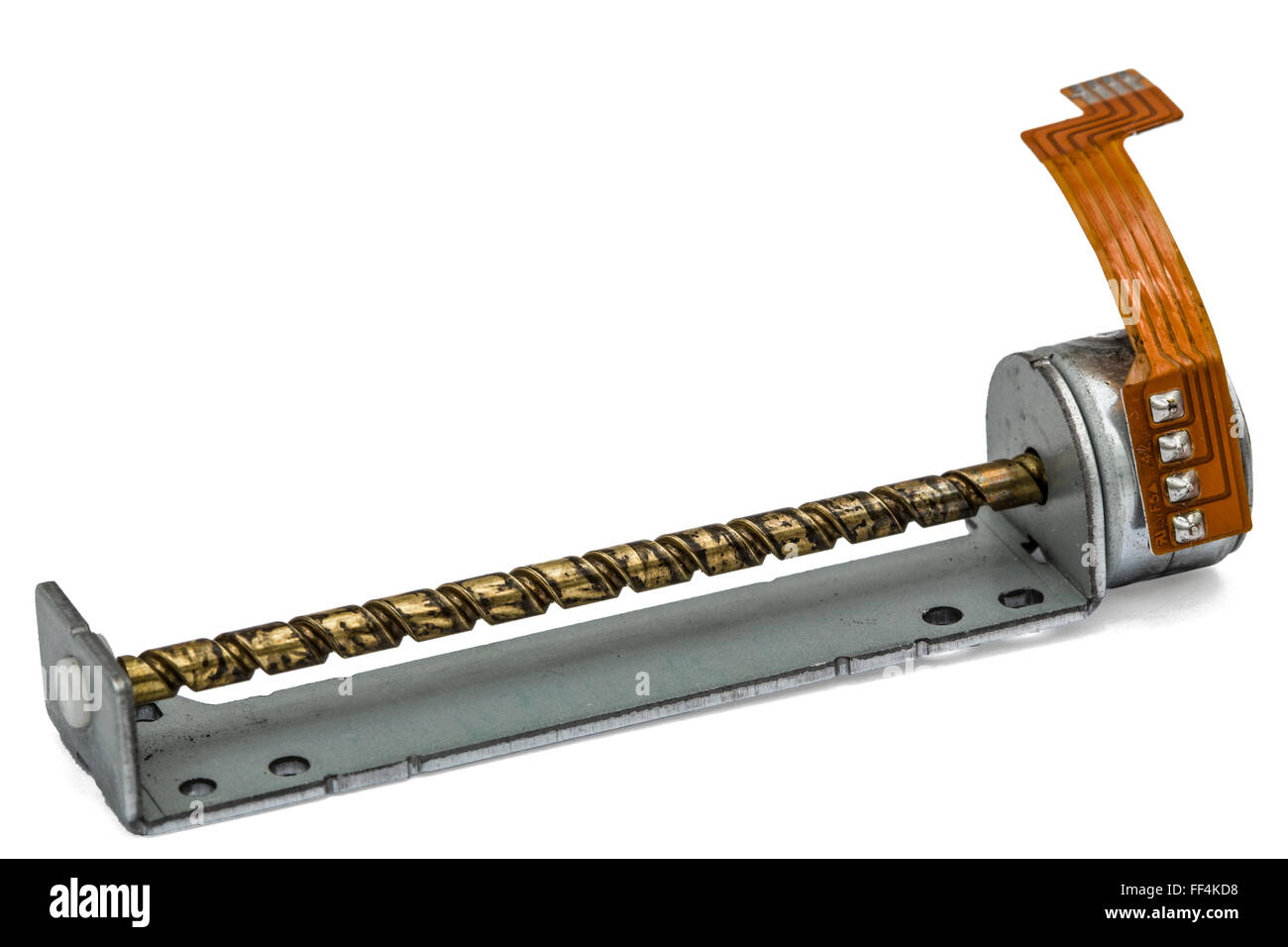 Old micro motor by floppy disk drive, isolated on white background ...