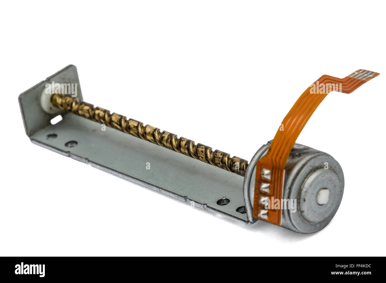 Old micro motor by floppy disk drive, isolated on white background ...