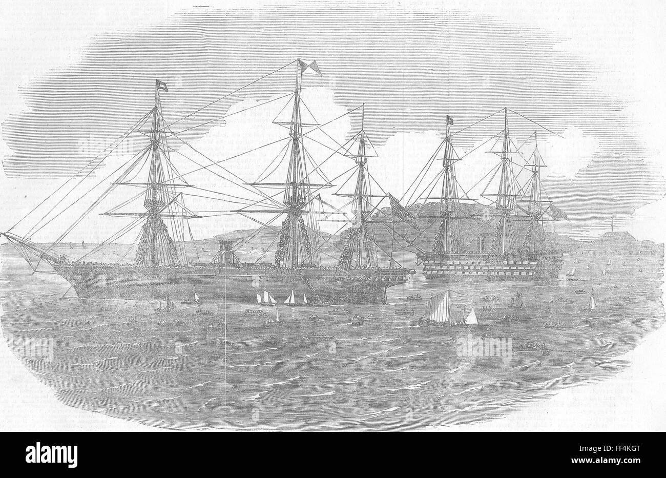 DEVON Himalaya Ship, Plymouth 1854. Illustrated London News Stock Photo ...