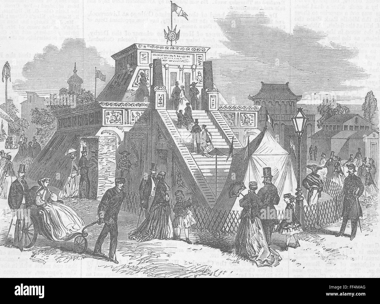 MEXICO Paris Expo Temple of Xochicalco, Park 1867. Illustrated London ...