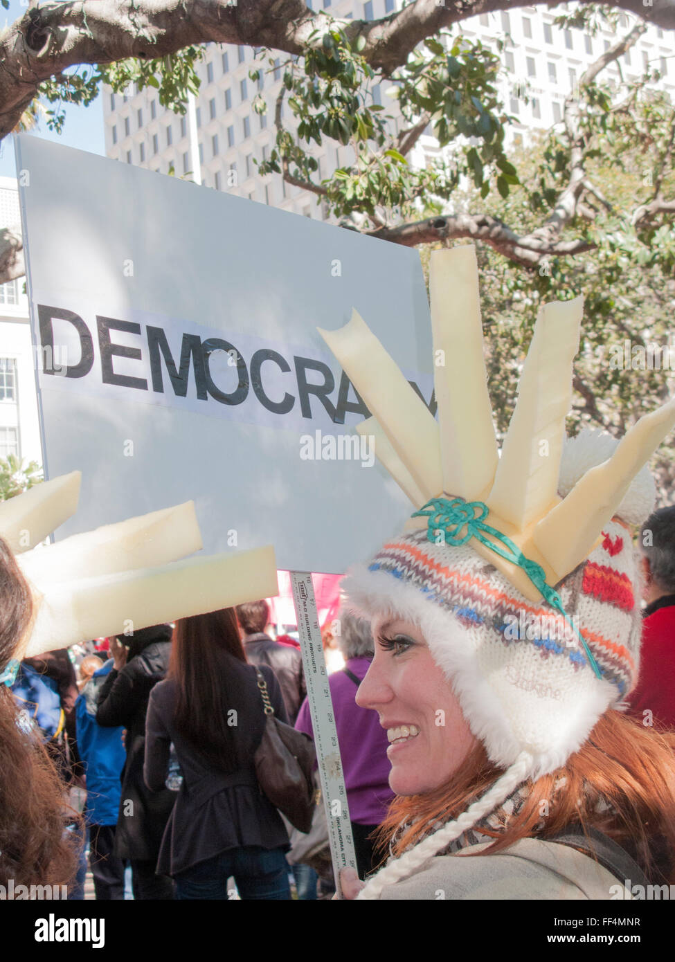 Union protest rally Downtown Los Angeles, CA California Stock Photo - Alamy