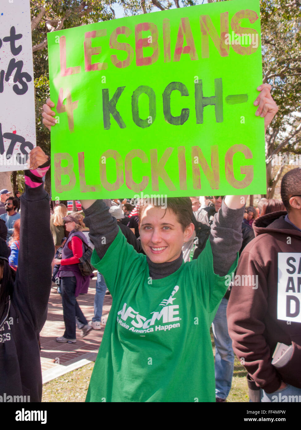 Union protest rally Downtown Los Angeles, CA California Stock Photo - Alamy