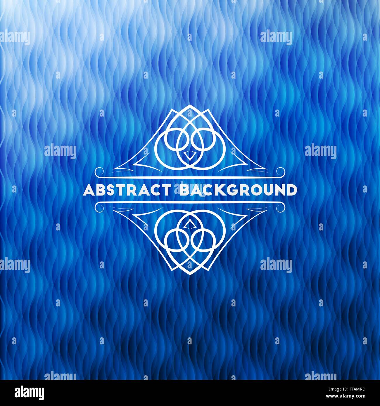 Abstract blue geometric background with elegant calligraphic floral ...