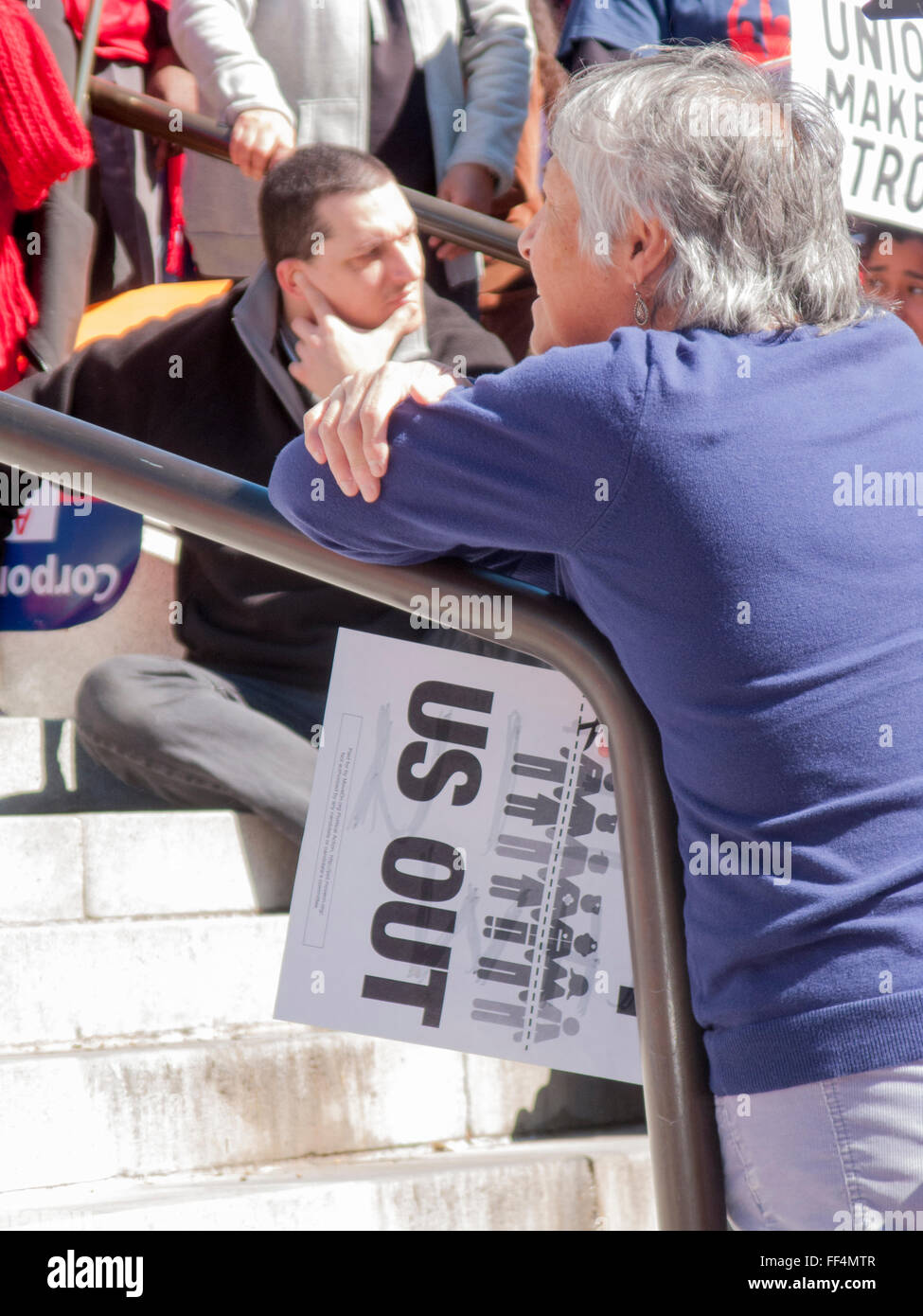 Union protest rally Downtown Los Angeles, CA California Stock Photo - Alamy