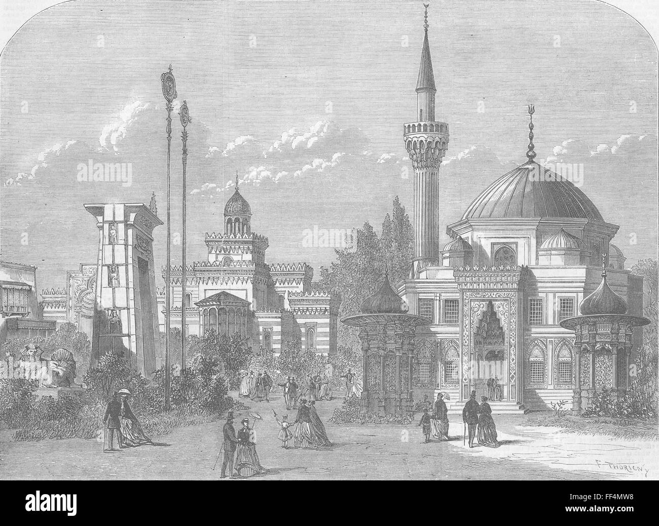 TURKEY Paris Expo Mosque & Egyptian Pacha Palace 1867. Illustrated ...