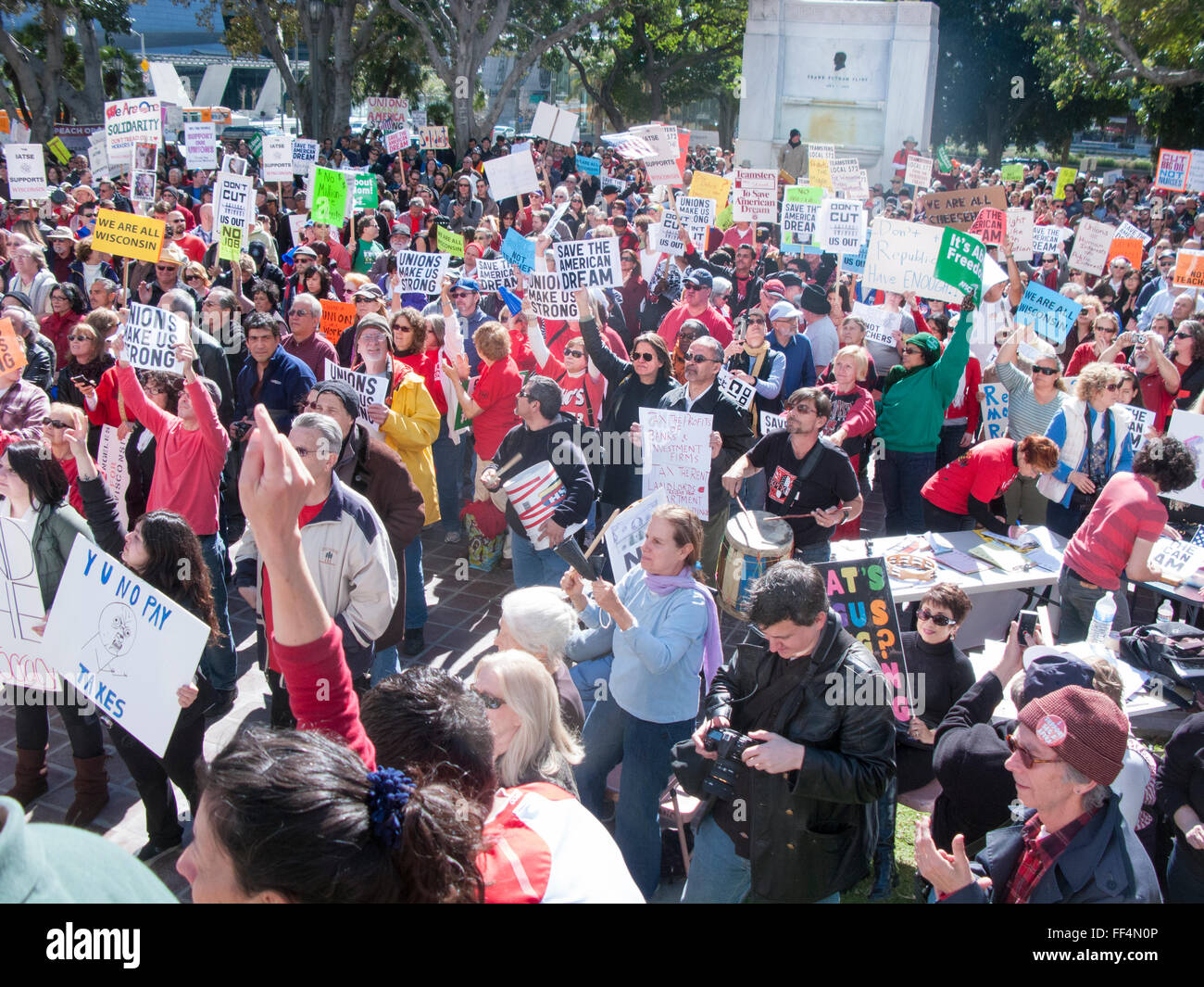 Union protest rally Downtown Los Angeles, CA California Stock Photo - Alamy