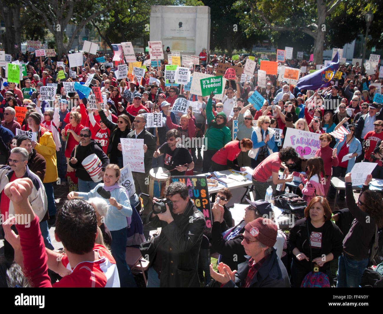 Union protest rally Downtown Los Angeles, CA California Stock Photo - Alamy