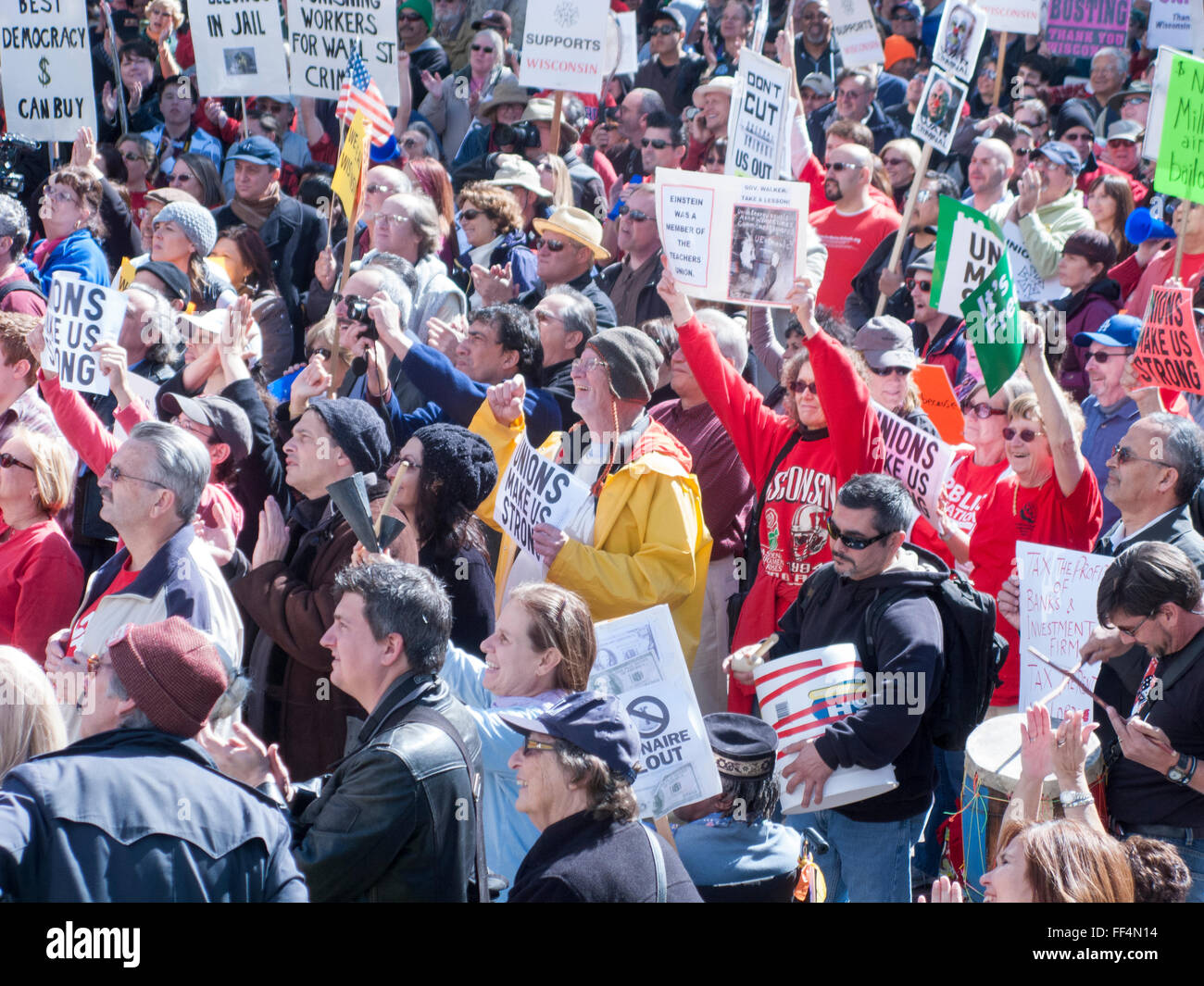 Union protest rally Downtown Los Angeles, CA California Stock Photo - Alamy