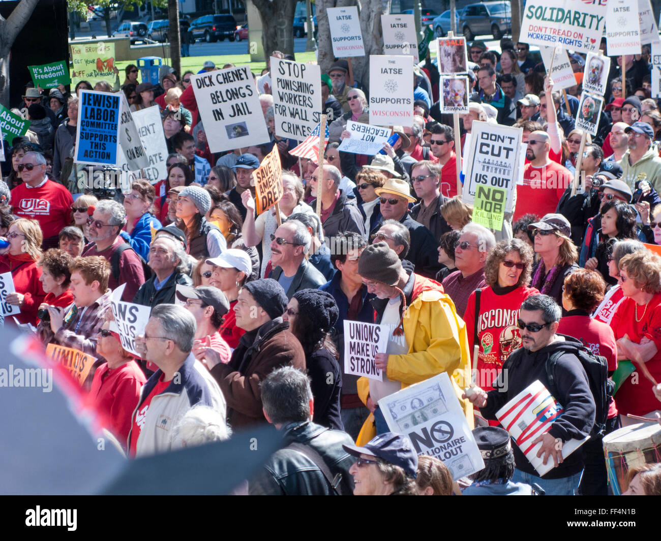 Union protest rally Downtown Los Angeles, CA California Stock Photo - Alamy